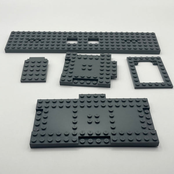 LEGO Modified Plates Including Train Base, Dark Bluish Grey, Mixed Bag ...