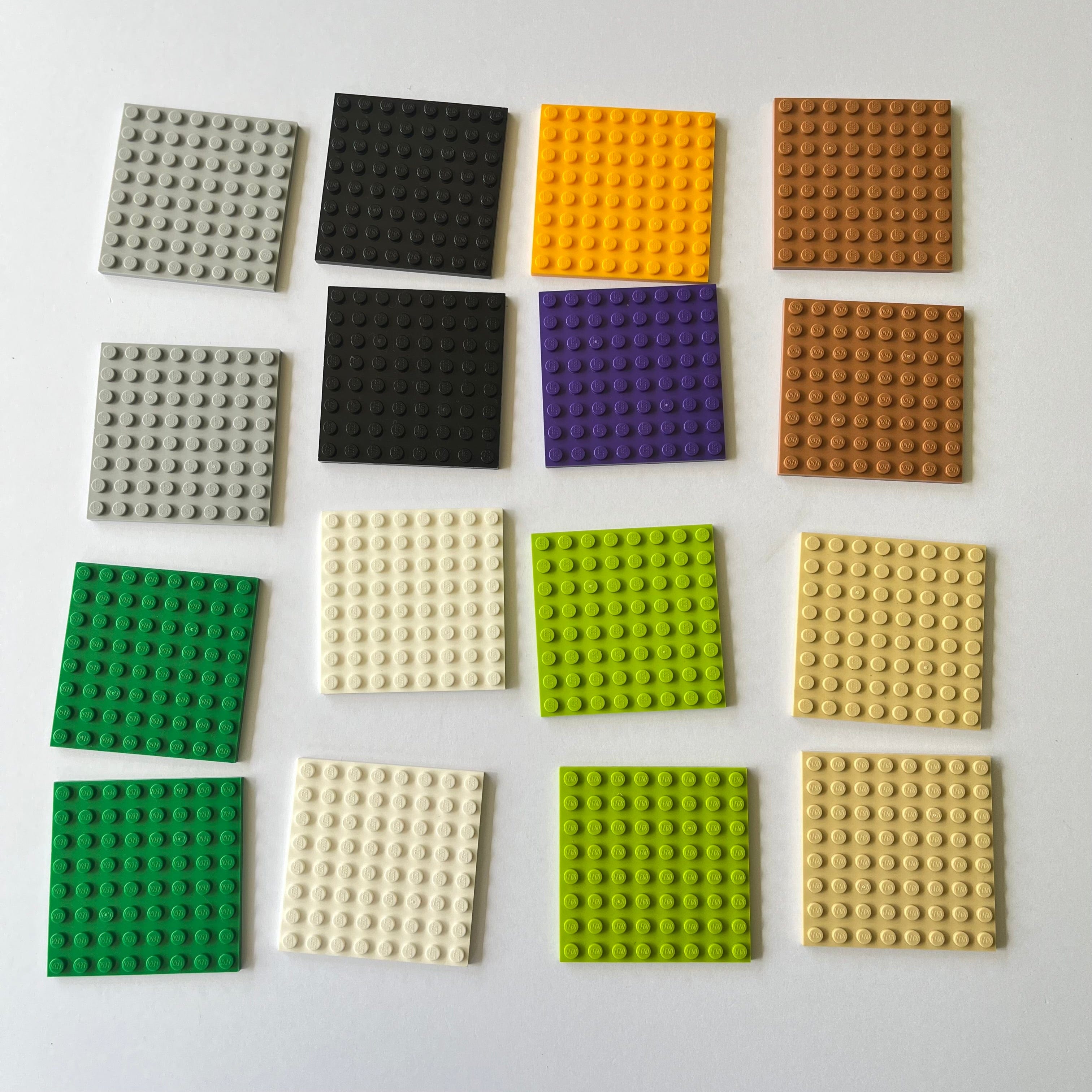 LEGO 8x8 Plates, Mixed Colours, 16 Pieces, Habitat – Brick Cycle
