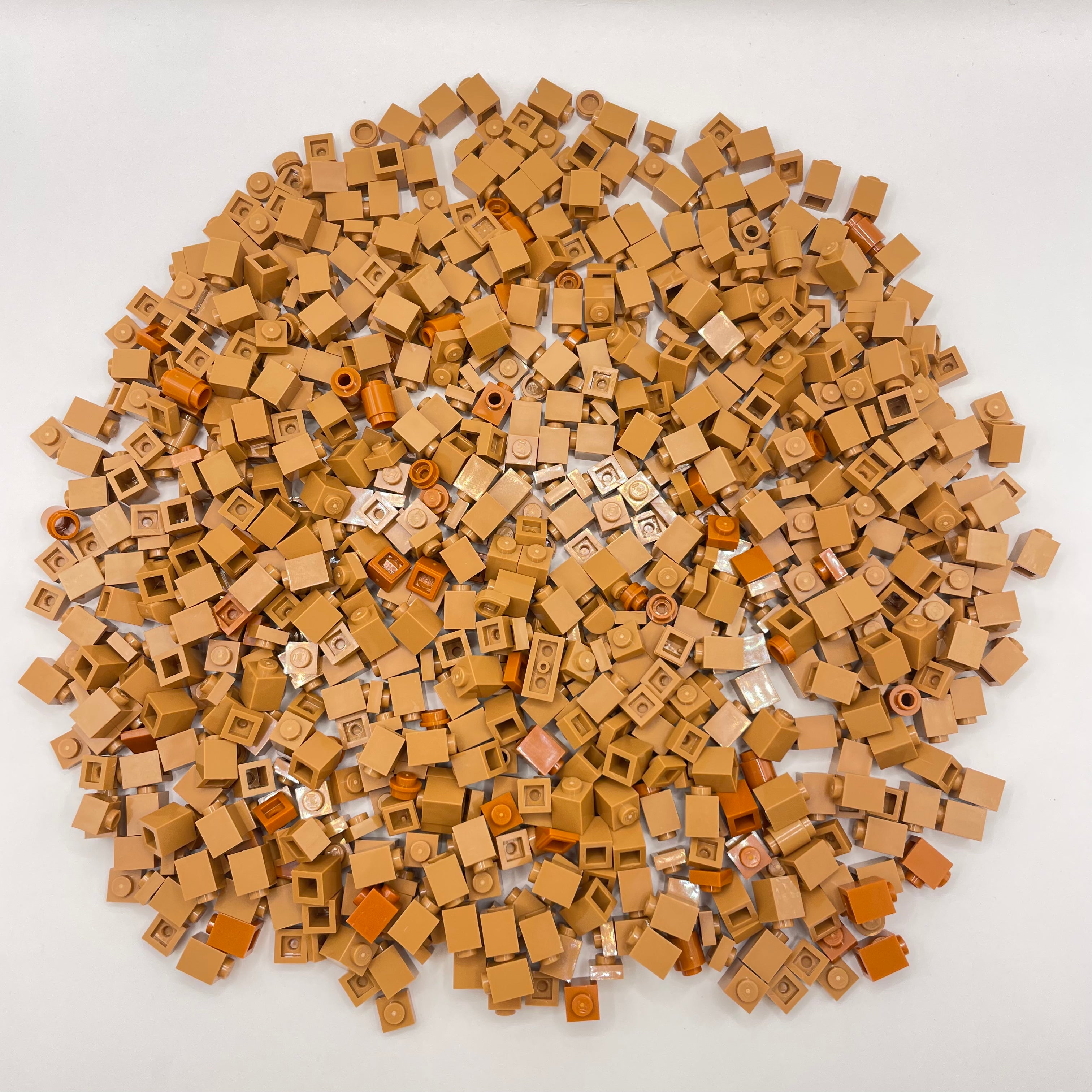 LEGO Greebling, 1x1, Medium Nougat and Dark Orange, Approx. 230g ...