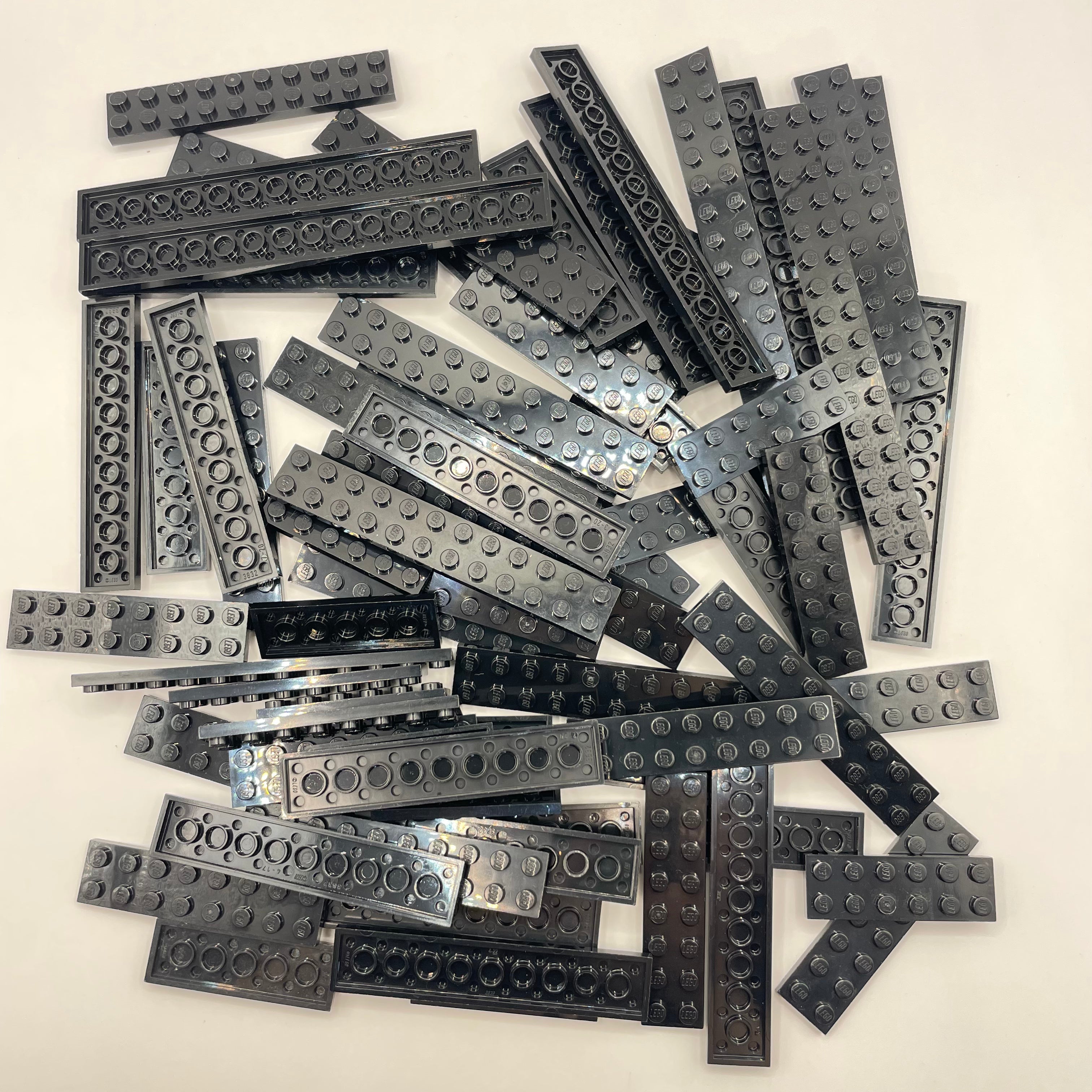 LEGO Long Plates, 2x Wide, Black, Approx. 180g – Brick Cycle