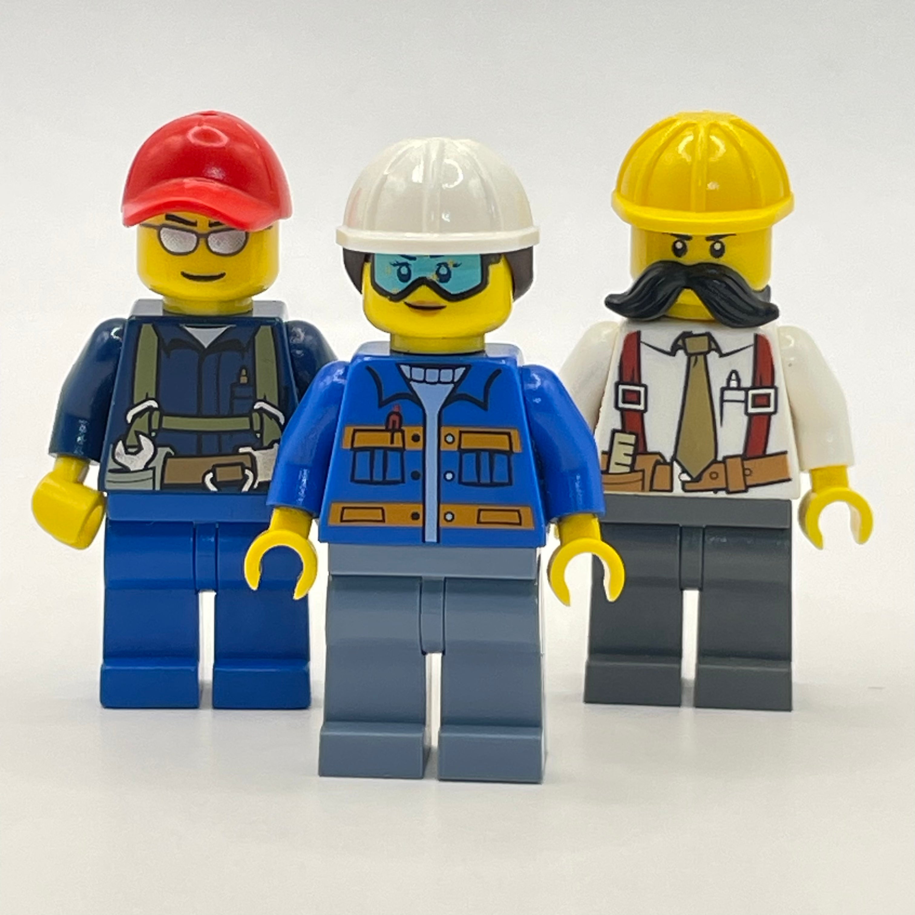 LEGO Construction Workers, City, Minifigures (pack of 3) – Brick Cycle