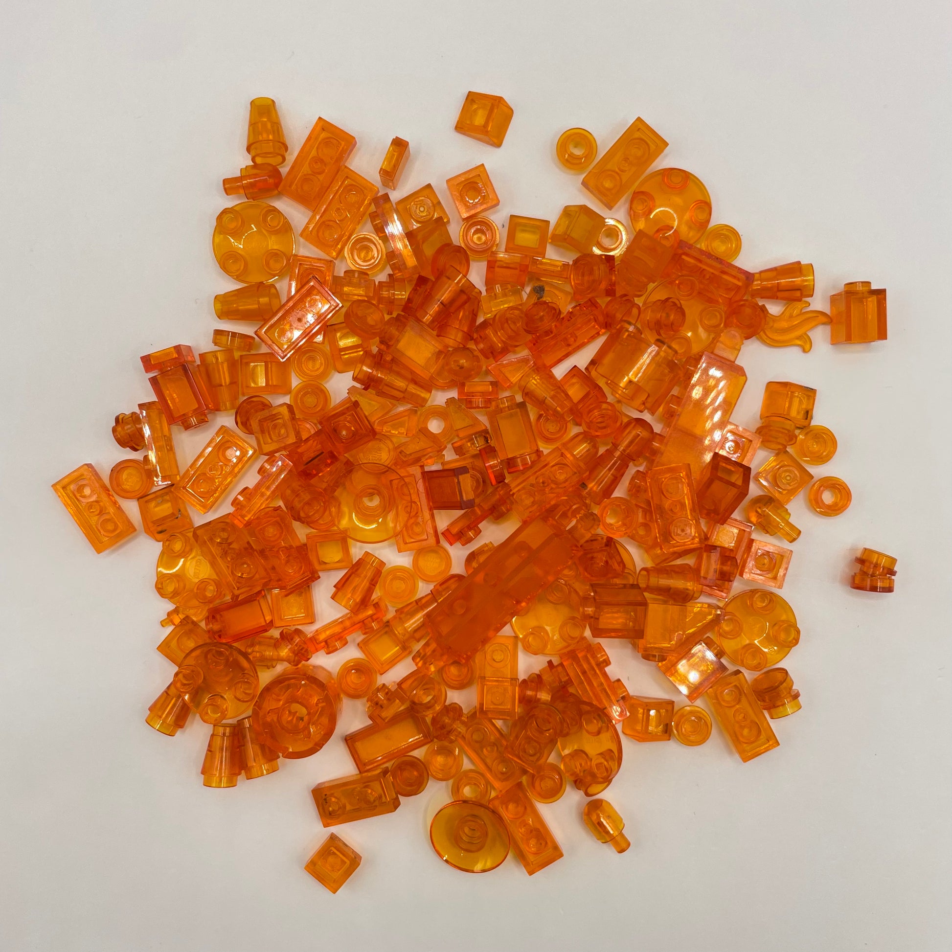 LEGO Mixed Pieces, Transparent Orange, Approx. 50g – Brick Cycle
