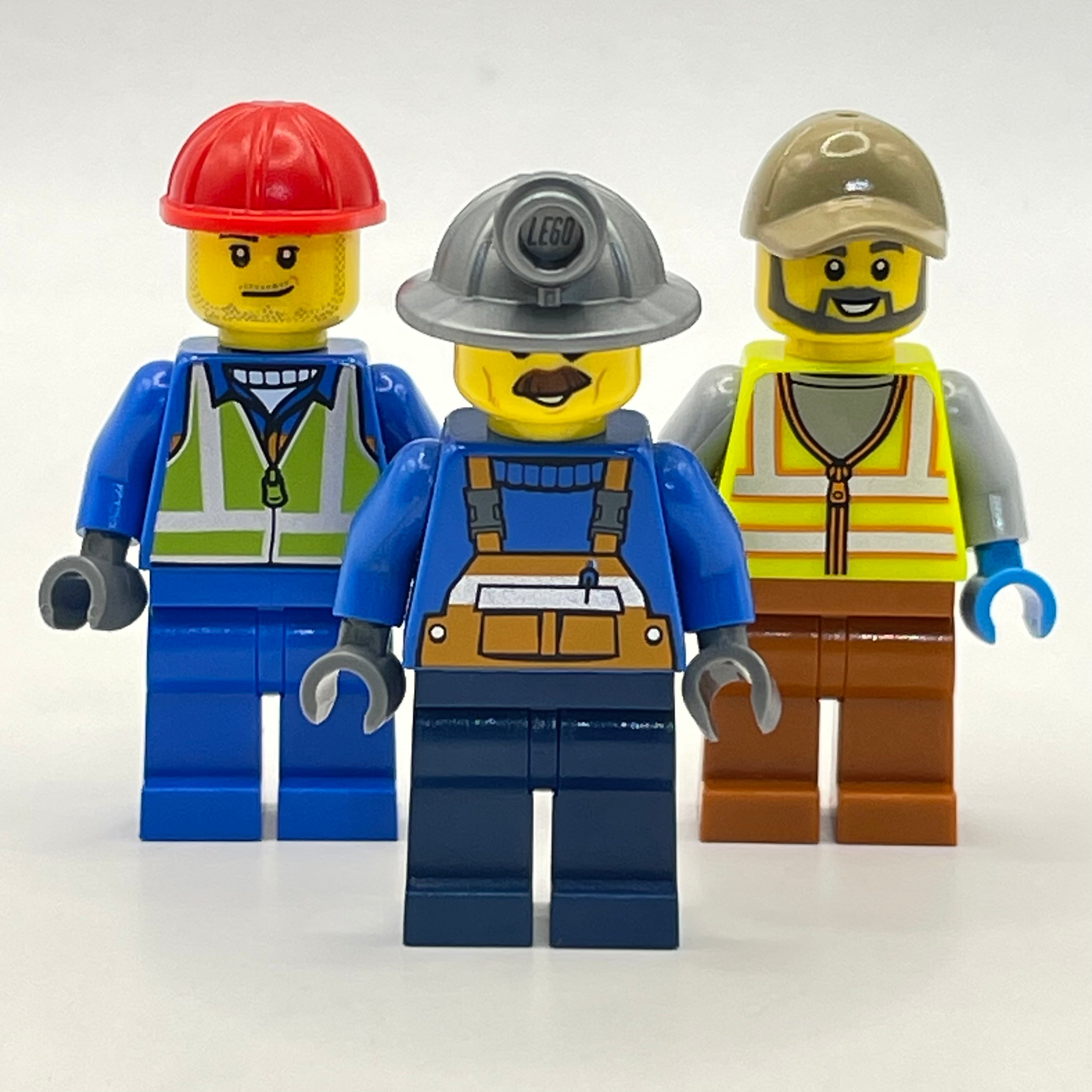 LEGO Construction Workers, City, Minifigures (pack of 3) – Brick Cycle
