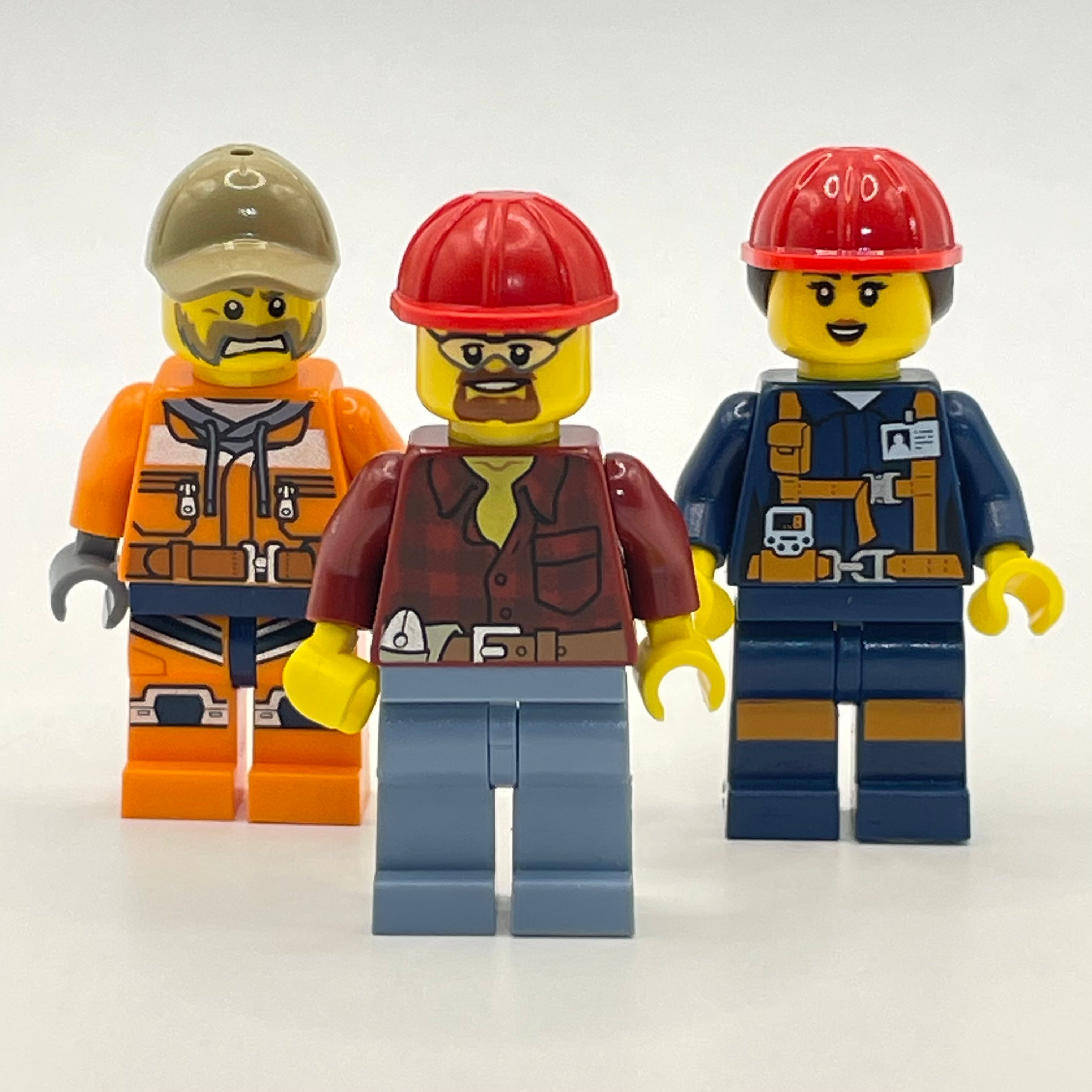 LEGO Construction Workers, City, Minifigures (pack of 3) – Brick Cycle