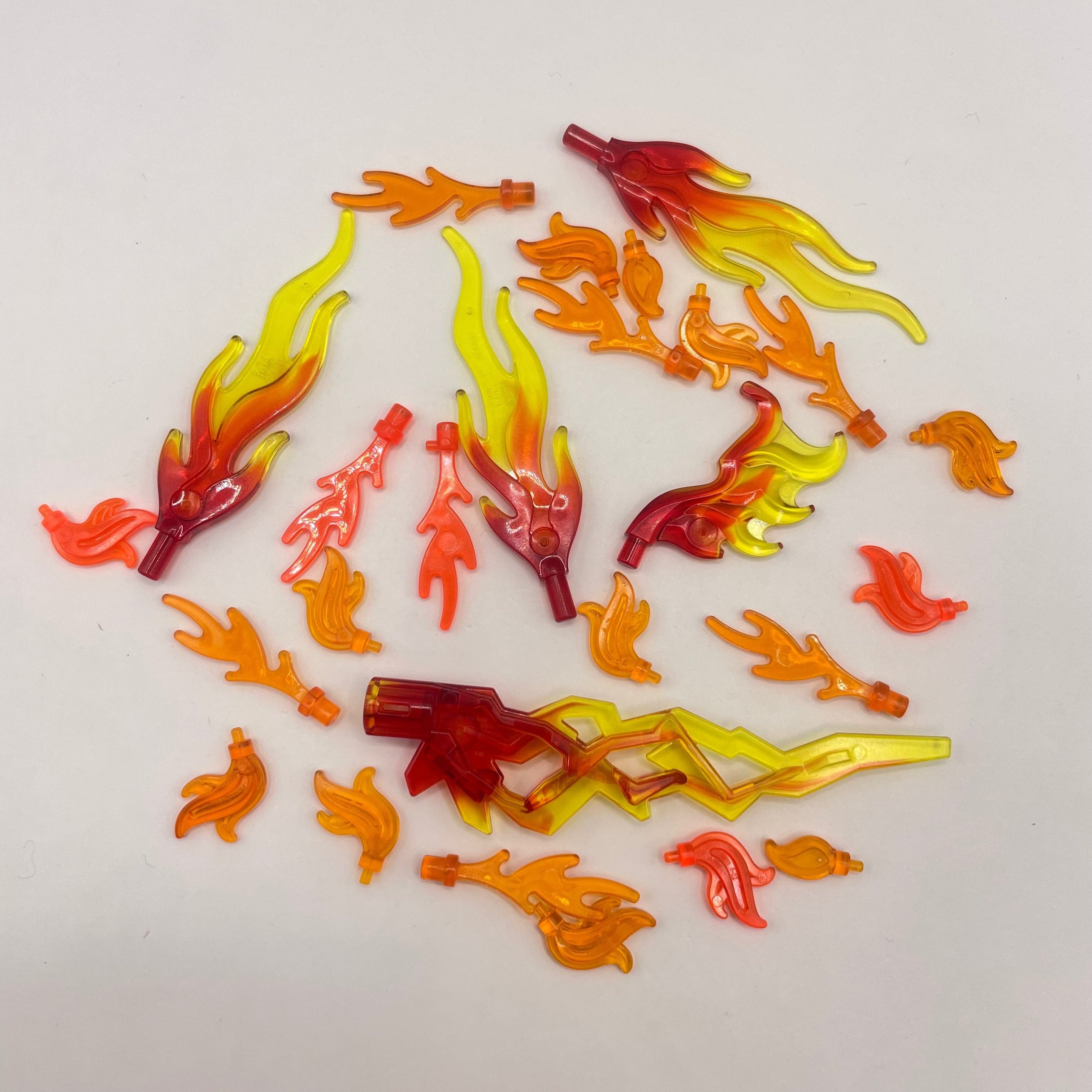 LEGO Transparent Red and Orange, Flames, Energy Effects, (25 Pieces ...